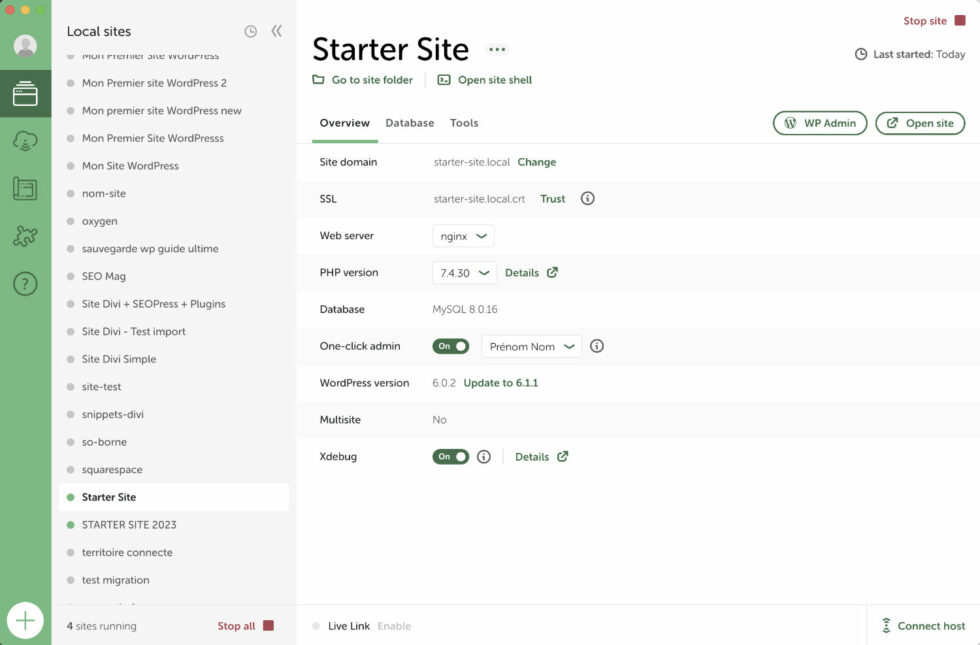 Créer un Blueprint de site WordPress grâce à Local WP